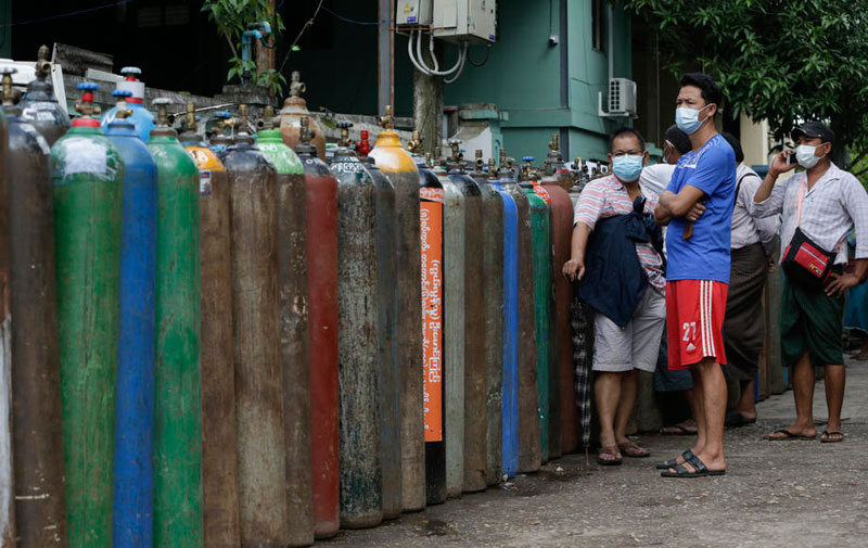 Desperate search for oxygen in Myanmar as latest Covid wave hits ...