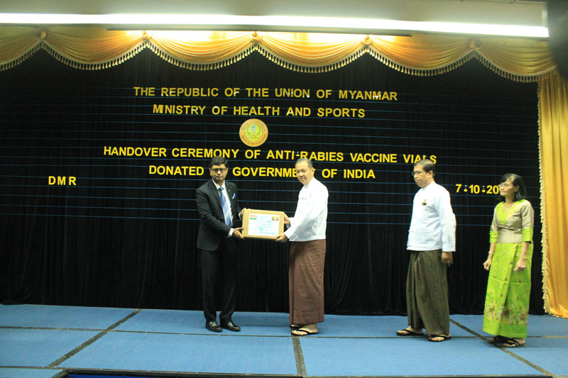 India donates over 10,000 vials of Anti-rabies Vaccines to Myanmar ...